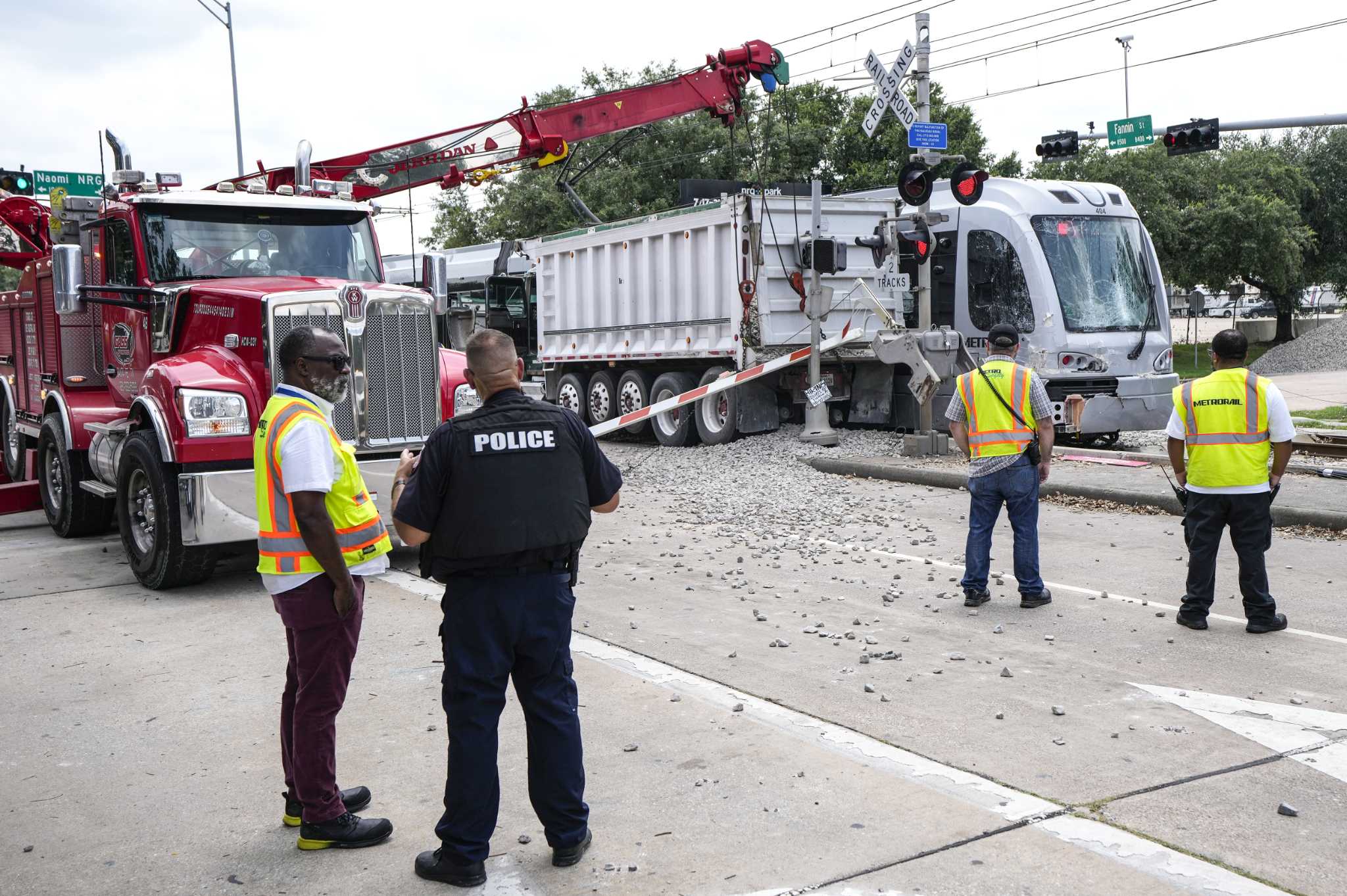 Three injured in Metro rail collision with dump truck near NRG Park
