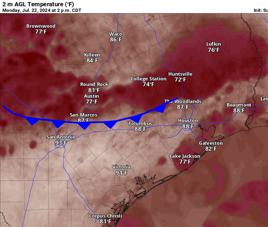 Summer cold front to hit South Texas Monday. Here’s a timeline.