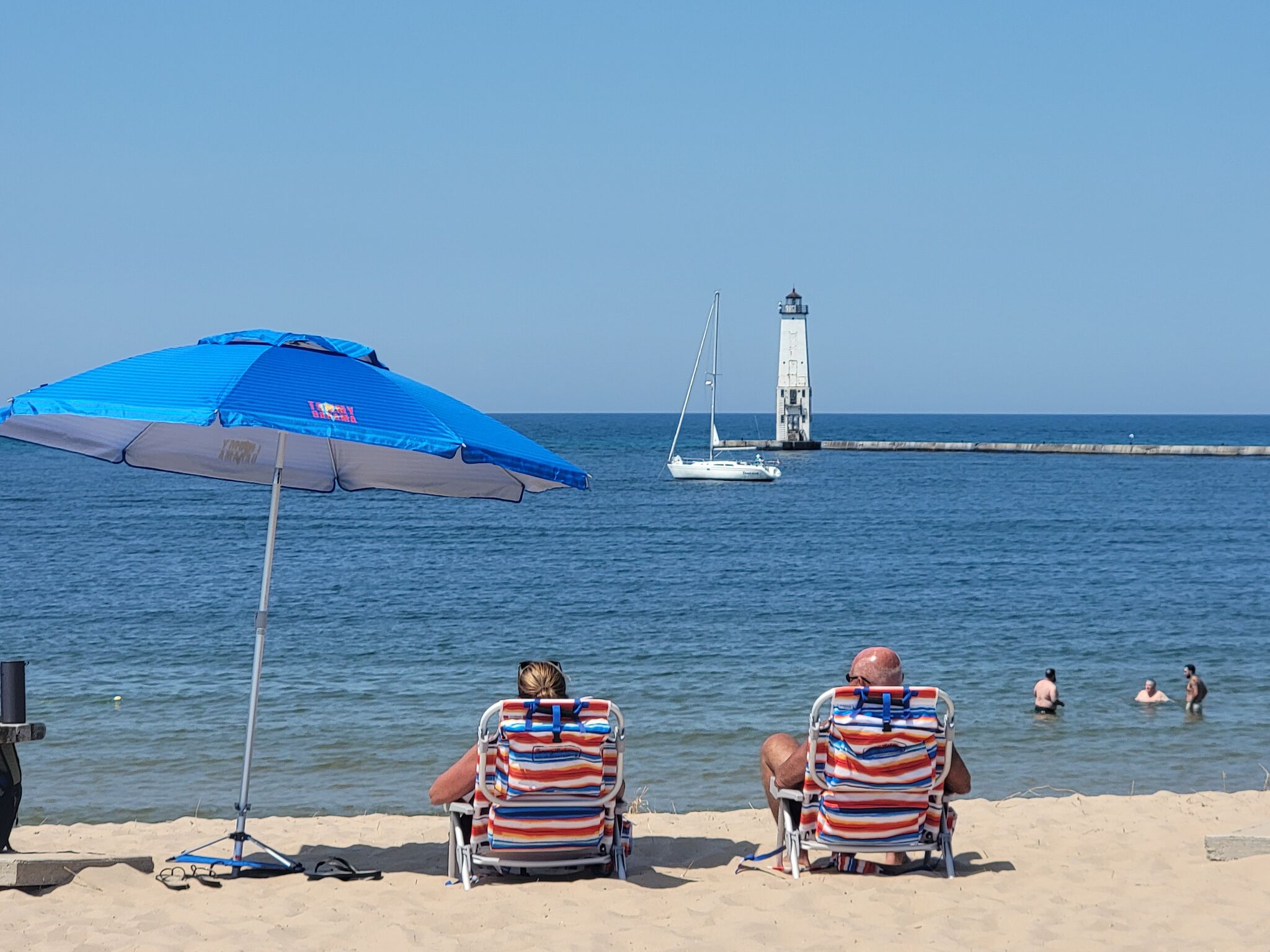 Lake Michigan beachgoers enjoy summer temperatures