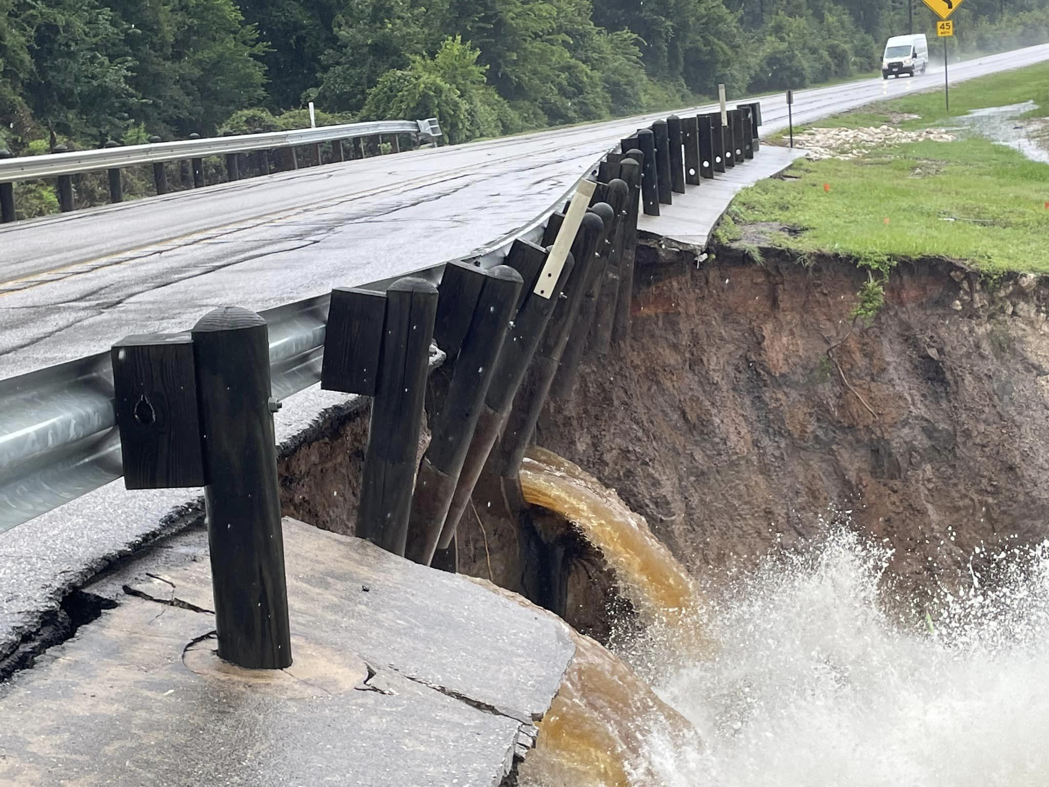 Heavy rains wash out bridge in Montgomery County