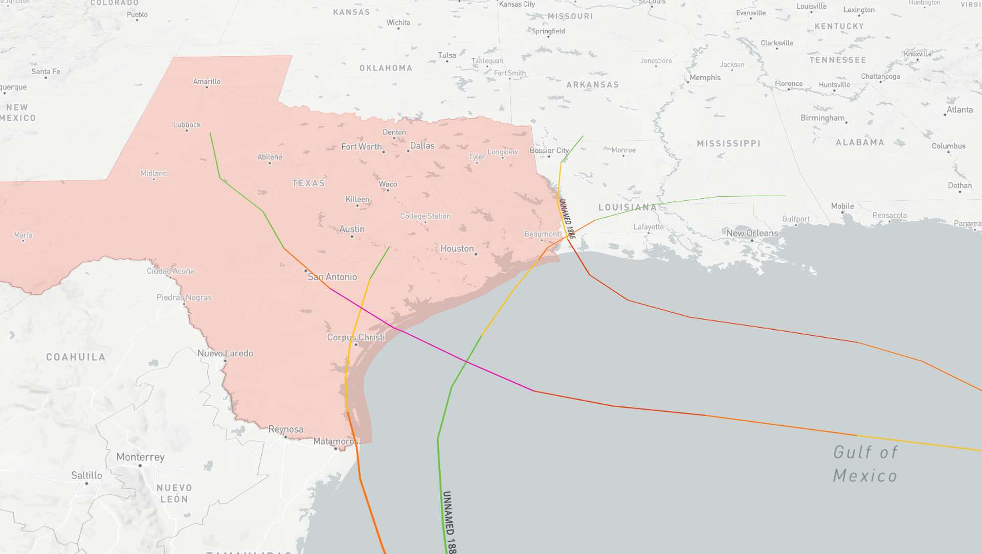 How often does Texas get hit by multiple hurricanes in a year?