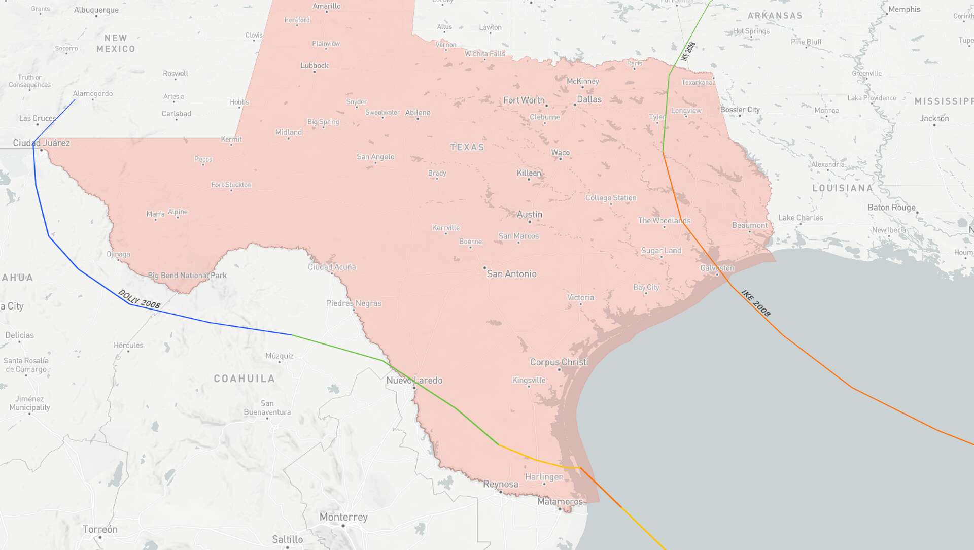 How often does Texas get hit by multiple hurricanes in a year?