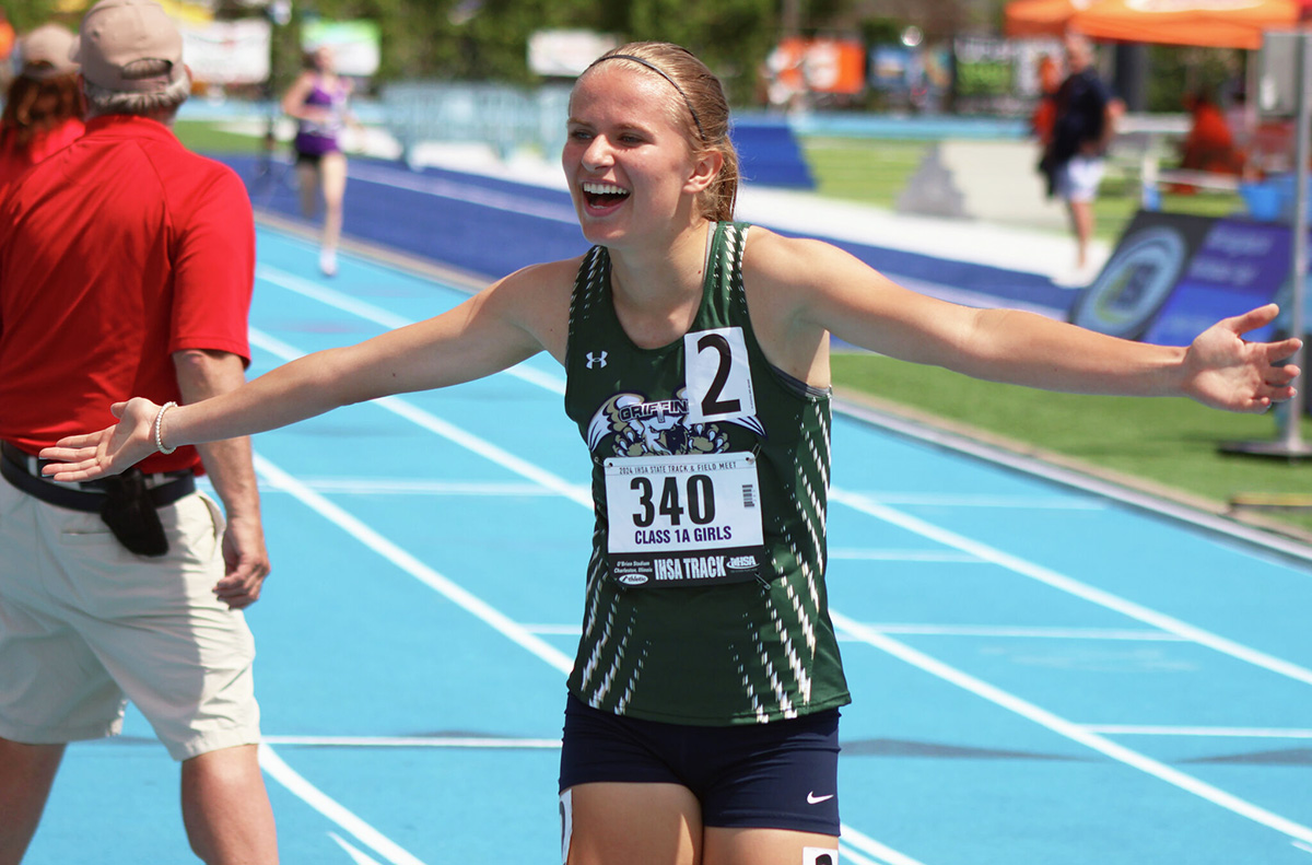 Six-time state champ Elena Rybak keeps mining gold for Griffins