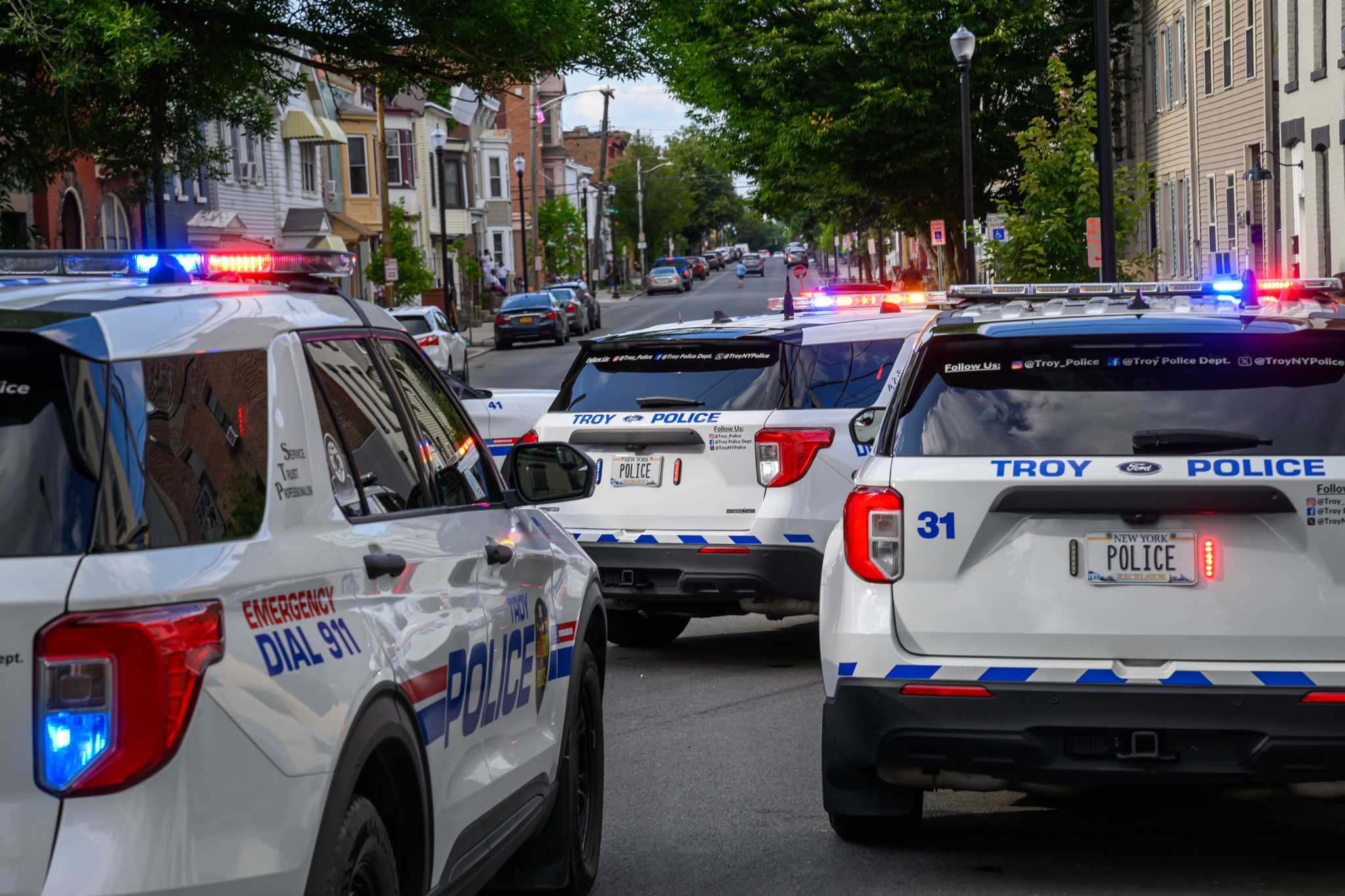 Police converge on Troy location