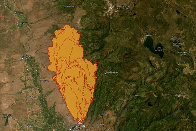 Latest map of California's Park Fire shows a monstrous wildfire