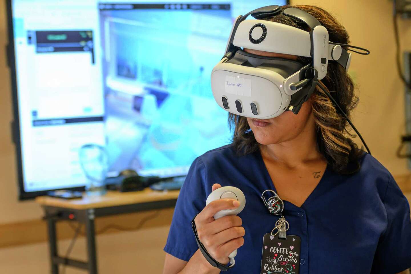 In modern nursing school, students learn in virtual reality