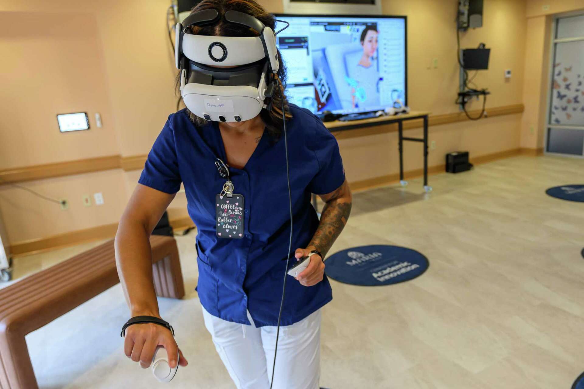 In modern nursing school, students learn in virtual reality