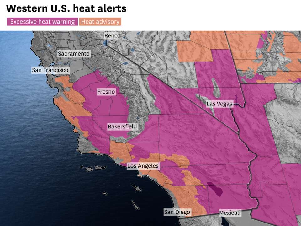 California cities under heat advisories, warnings from hot temps