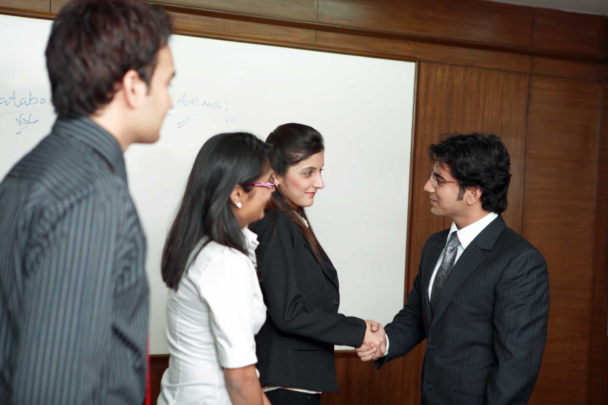 Group Interview Etiquette for Shaking Hands