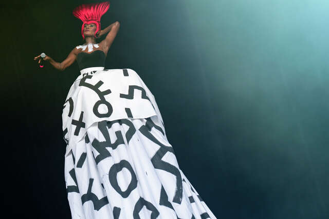 Outside Lands standout Grace Jones stuns from 60 feet in the air