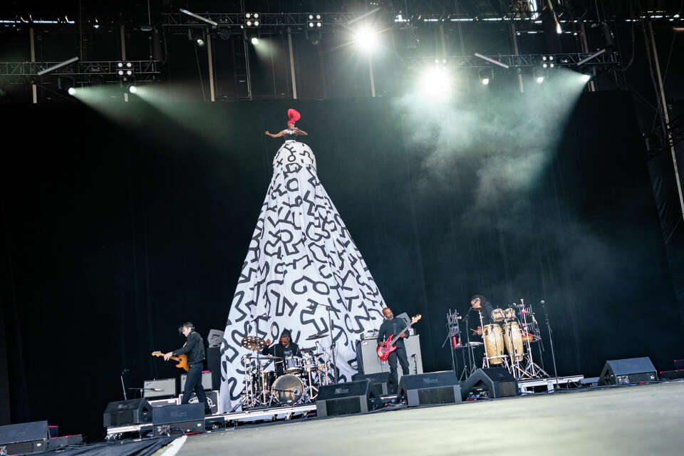 Outside Lands standout Grace Jones stuns from 60 feet in the air