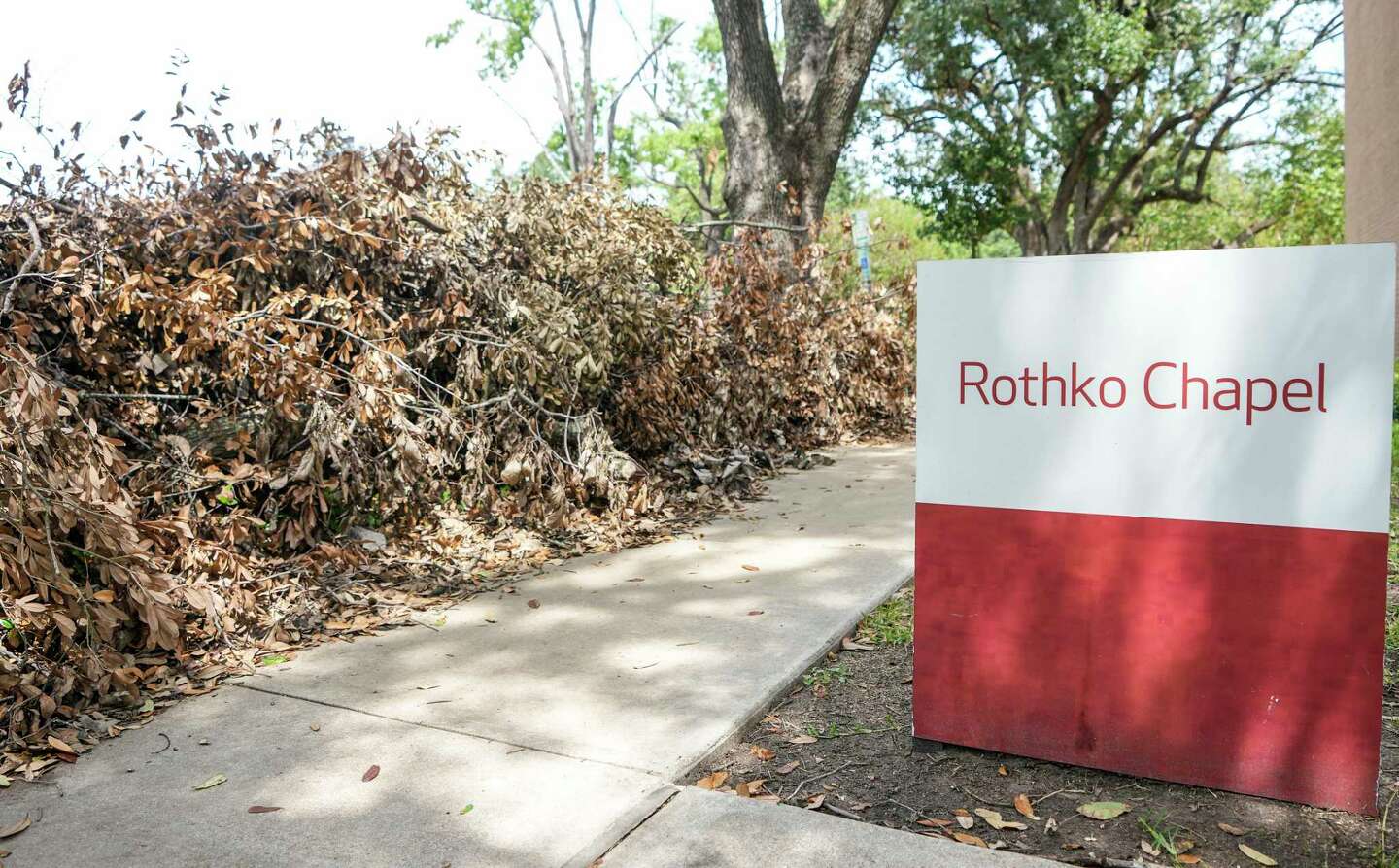 Rothko Chapel paintings, buildings damaged from Hurricane Beryl