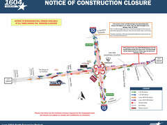 Loop 1604 and I-10 in San Antonio have major closures planned