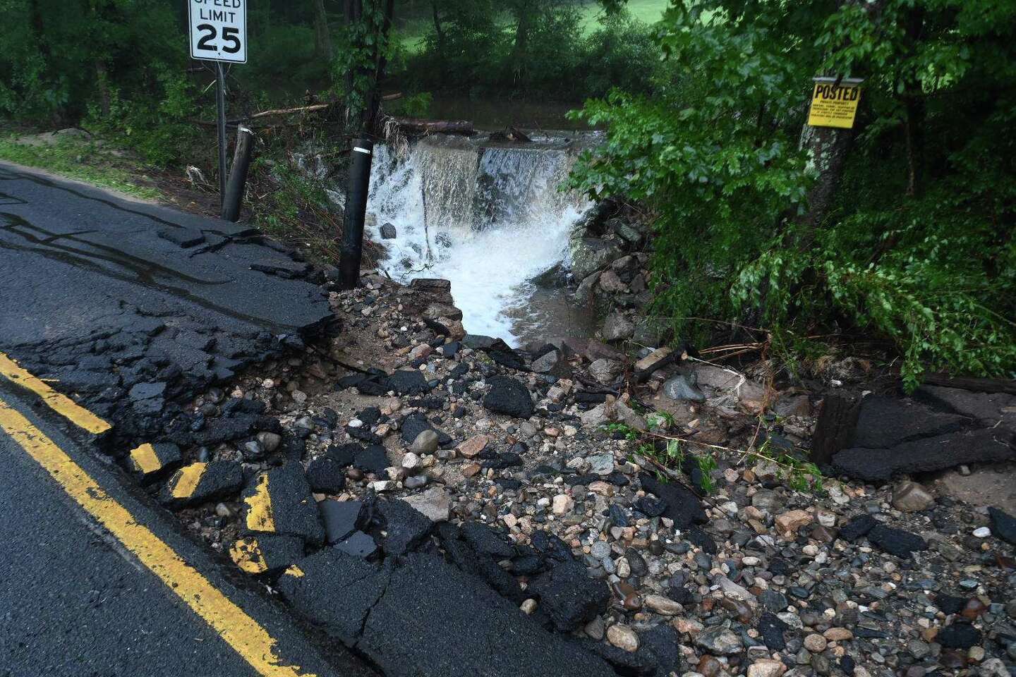 CT floodwaters washed away roads and bridges in Southbury