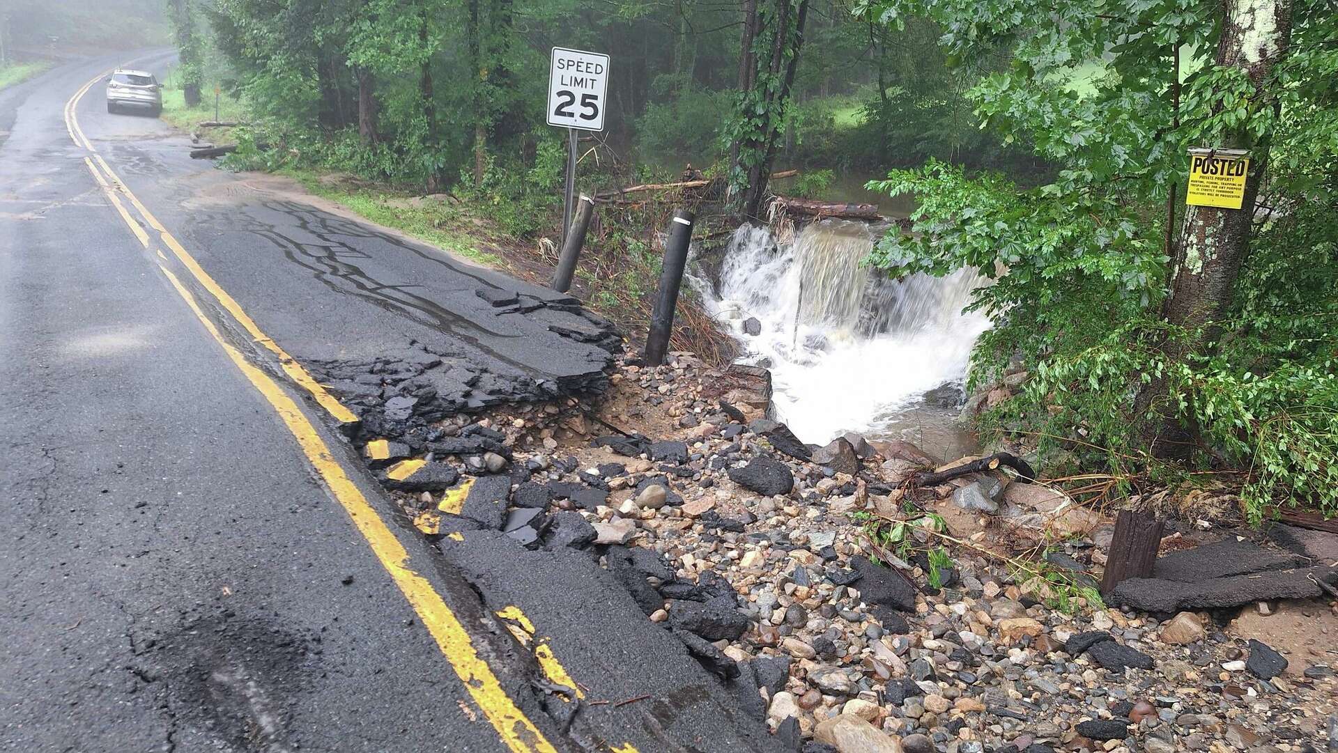 CT floodwaters washed away roads and bridges in Southbury