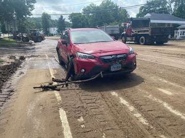CT floodwaters washed away roads and bridges in Southbury