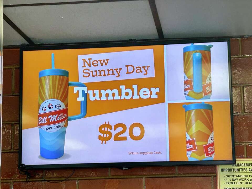 Bill Miller Bar-B-Q offers brisket baked potatoes, tumblers