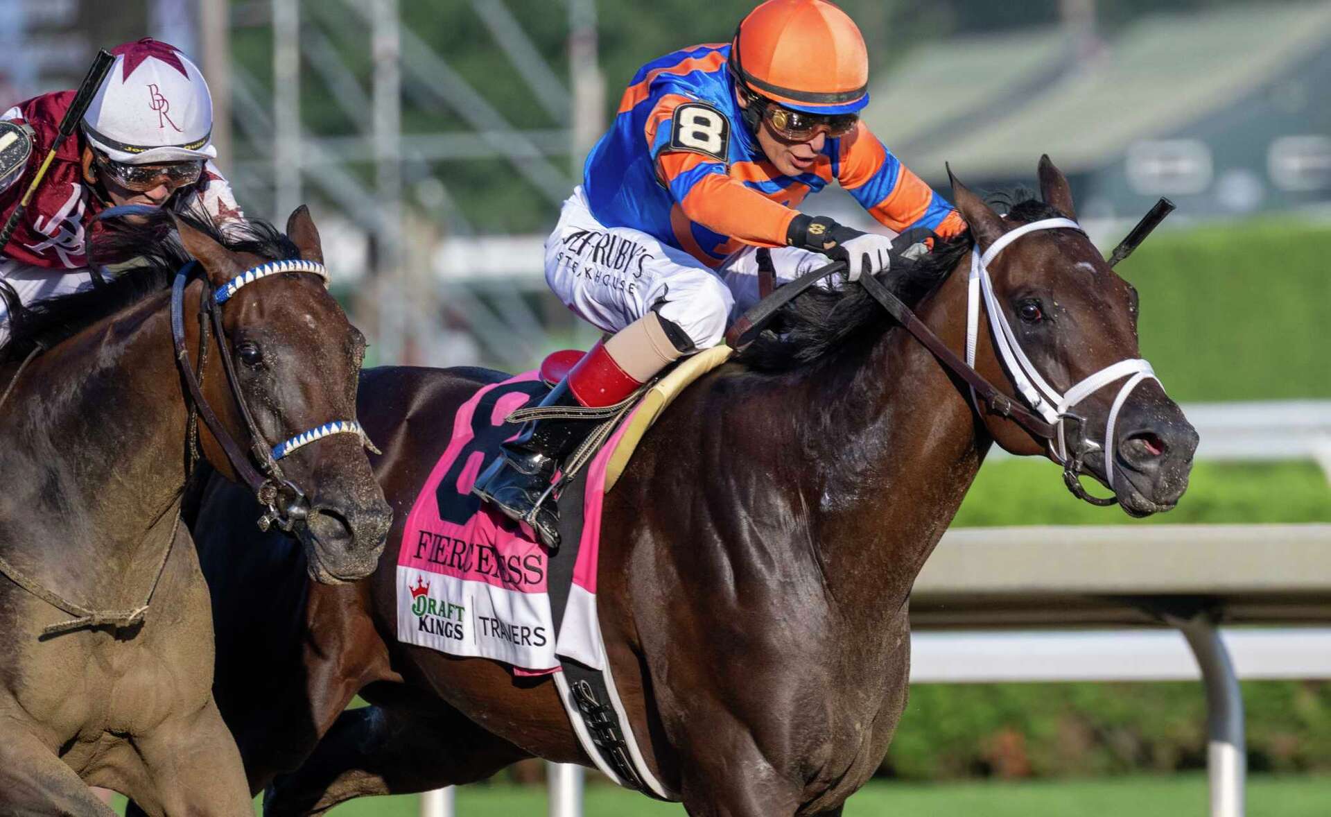 Fierceness holds off filly Thorpedo Anna to capture Travers Stakes