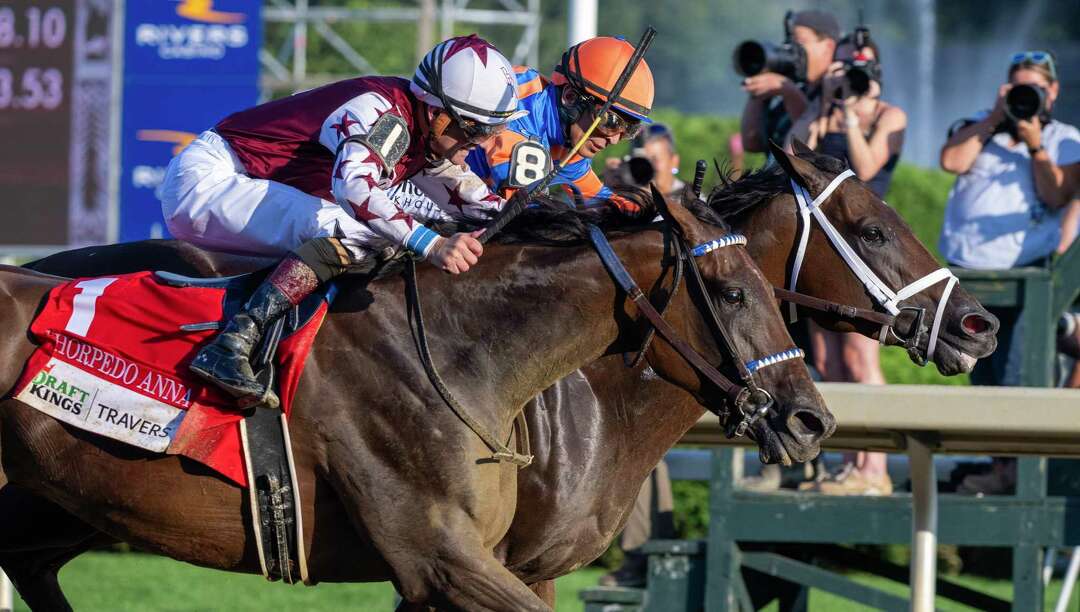 Fierceness holds off filly Thorpedo Anna to capture Travers Stakes