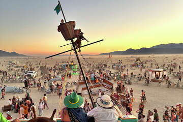 Woman falls from tall, climbable Burning Man art