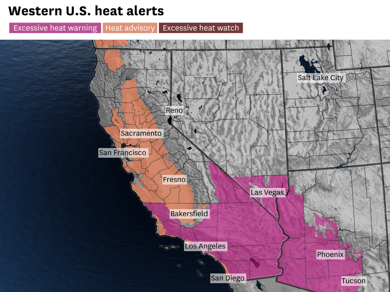 Another California heat wave lands. Heat advisories in effect