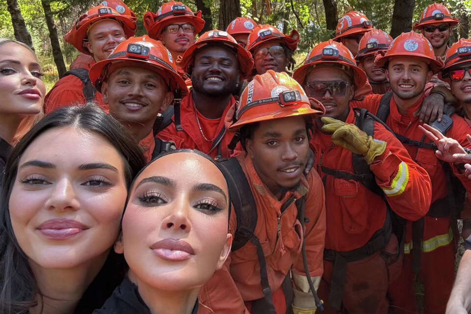 Kim Kardashian visits California inmates at firefighting camp