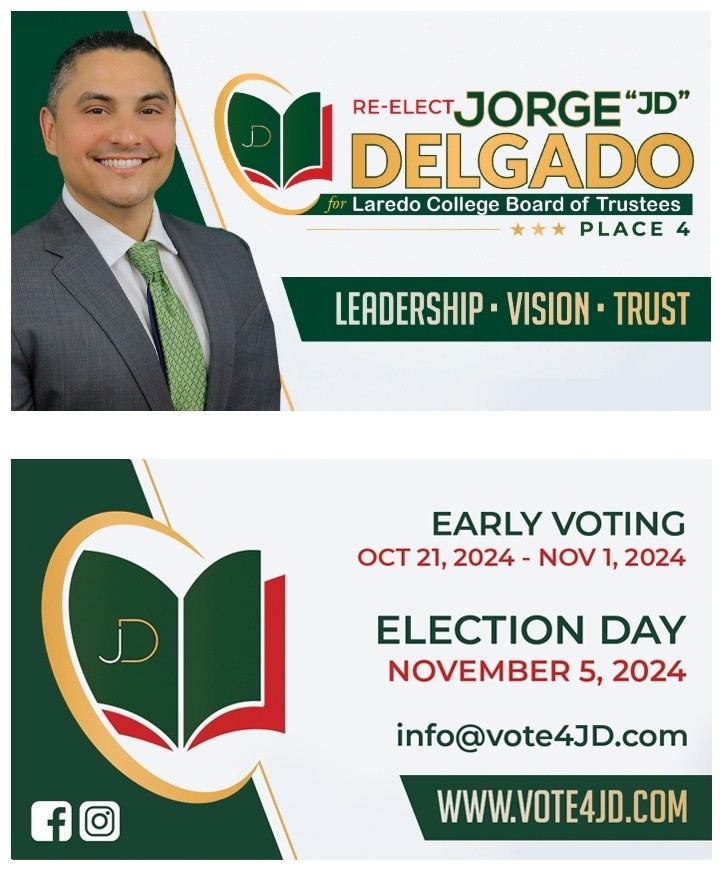 Delgado announces reelection bid for Laredo College Board of Trustees