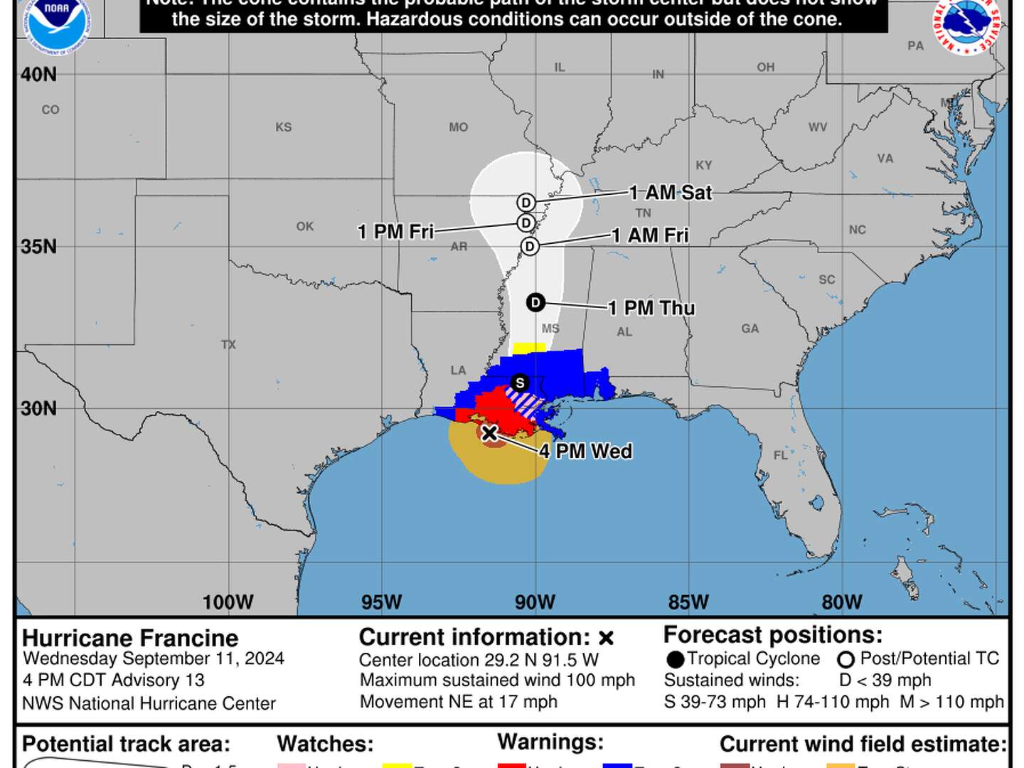 Hurricane Francine landfall timeline: Here's when and where