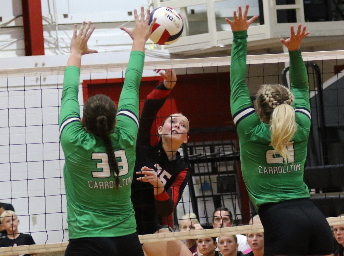 Carrollton gets its shot, Calhoun shoots back for volleyball sweep