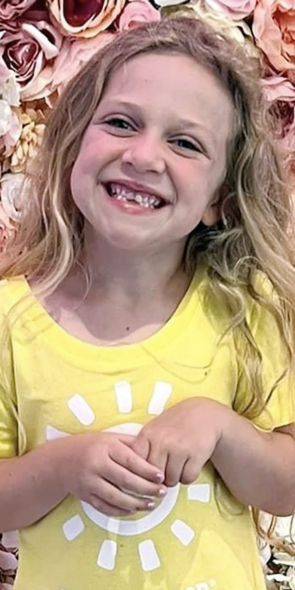 Emma Wilson celebrating her seventh birthday