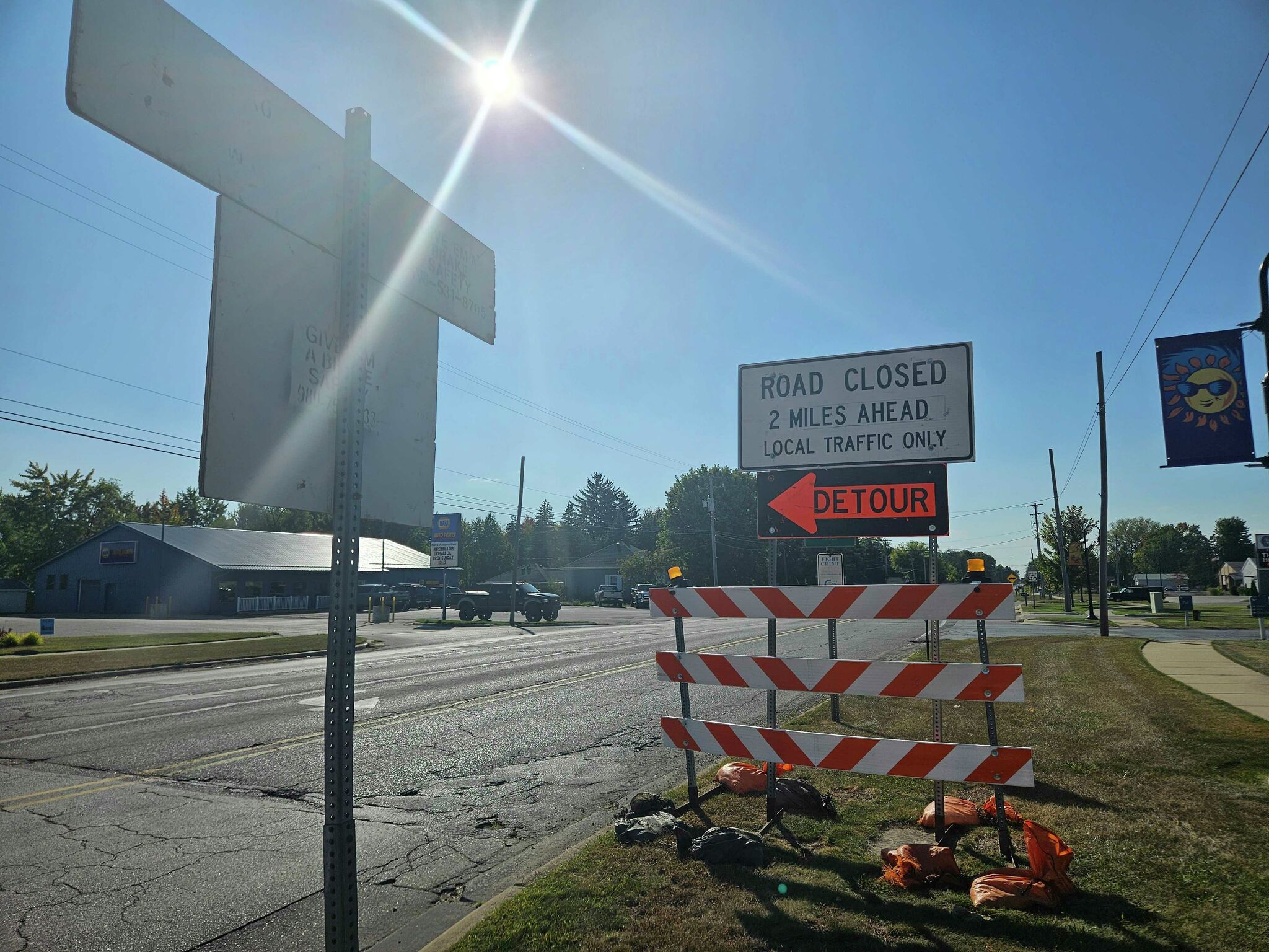 Businesses and school response to roadwork on Midland Road