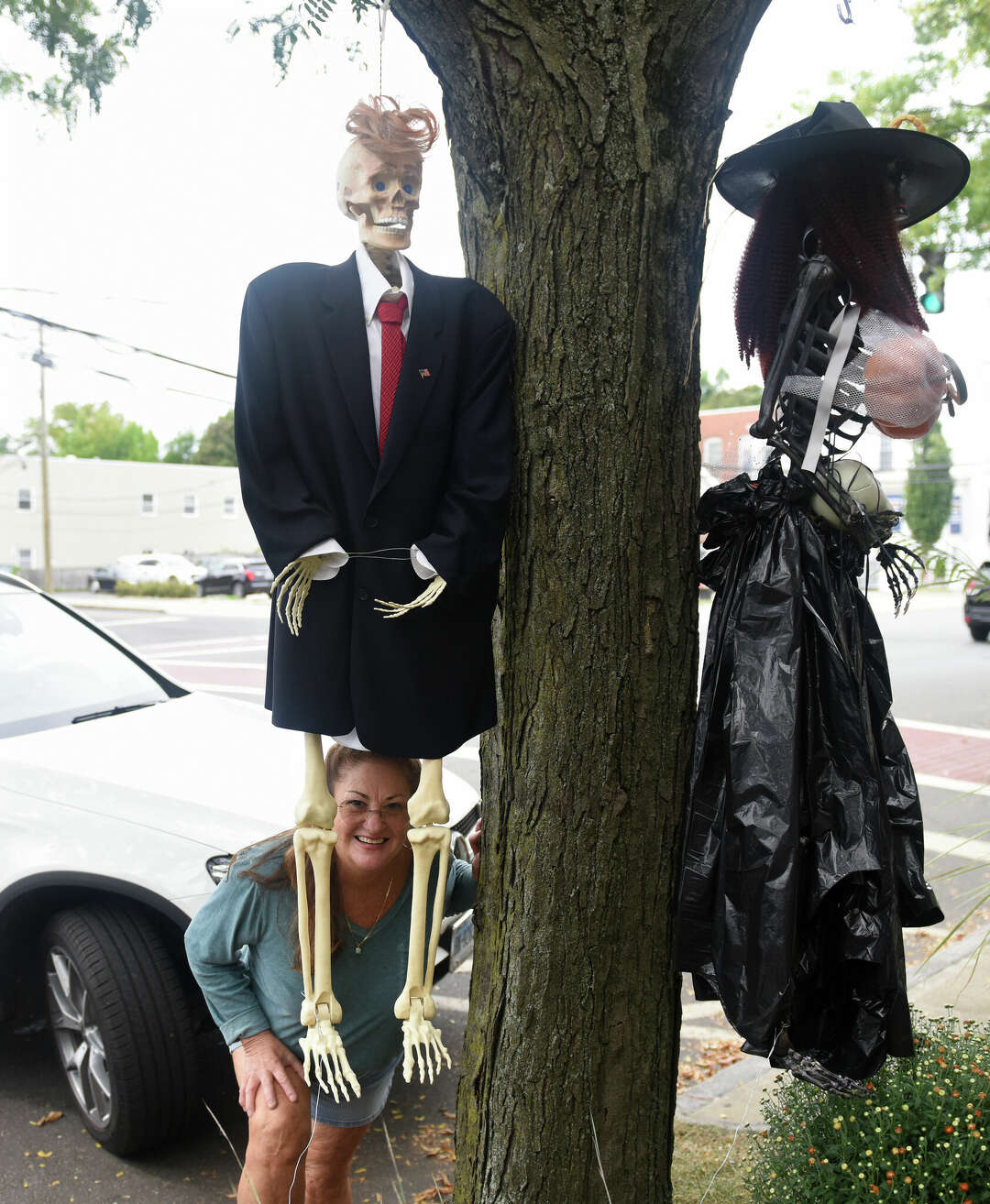 Owner: Trump skeleton in Old Greenwich is 'satire' for Halloween