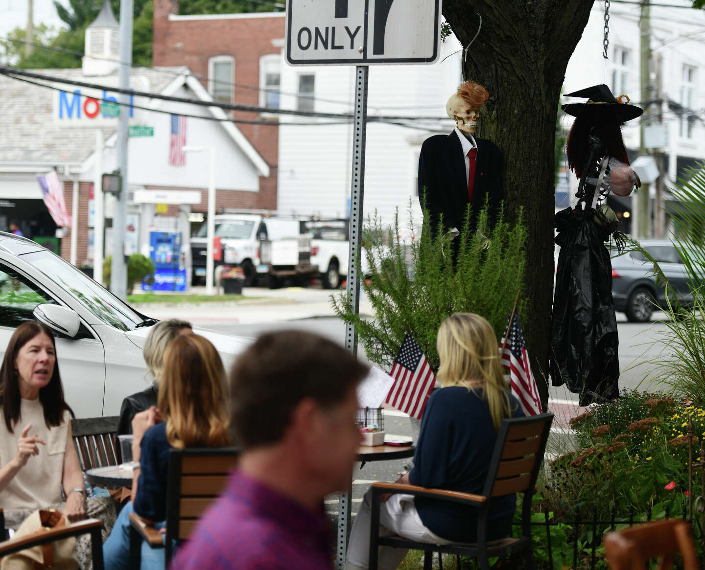 Owner: Trump skeleton in Old Greenwich is 'satire' for Halloween