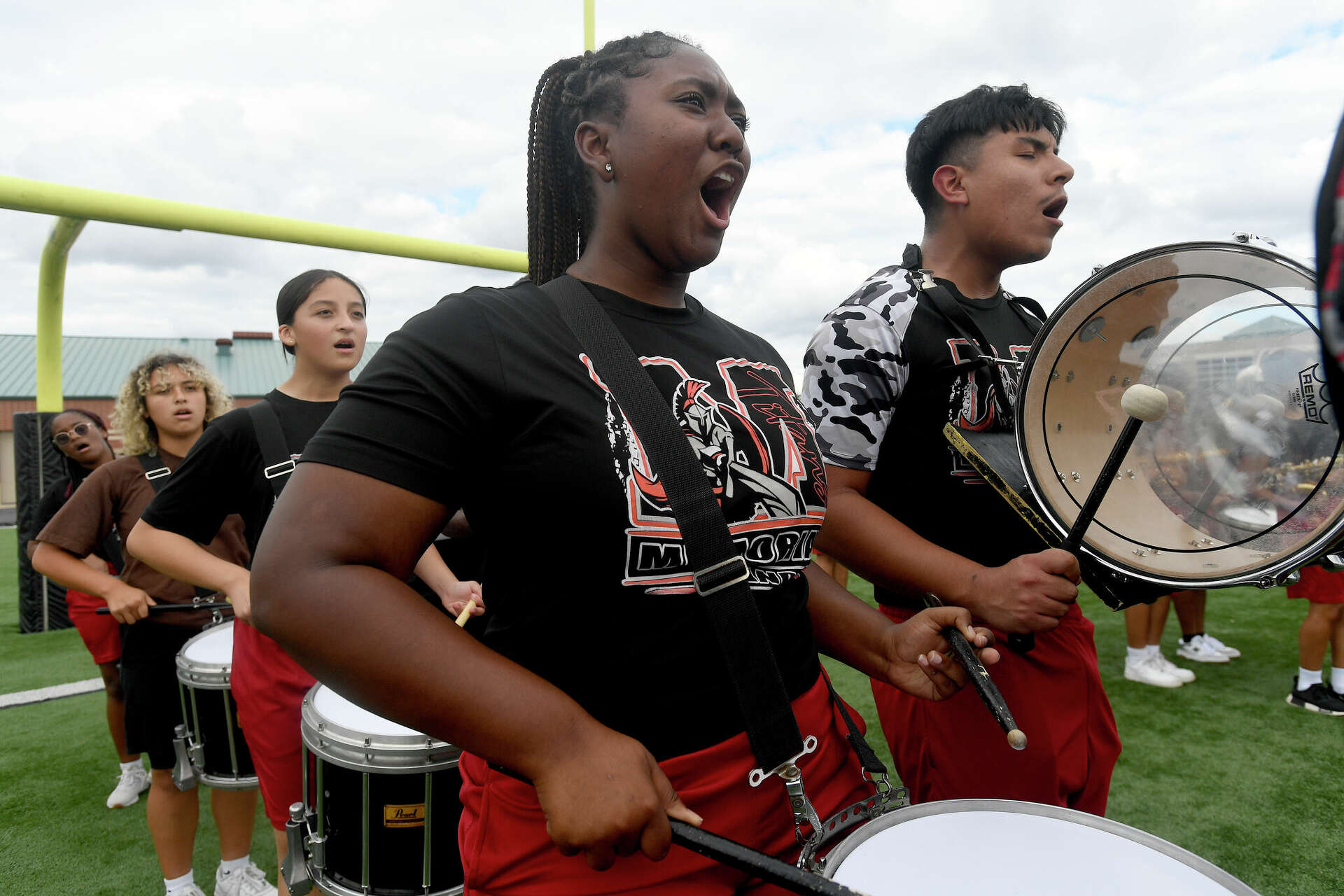 Port Arthur marching band has an all-girl snare line