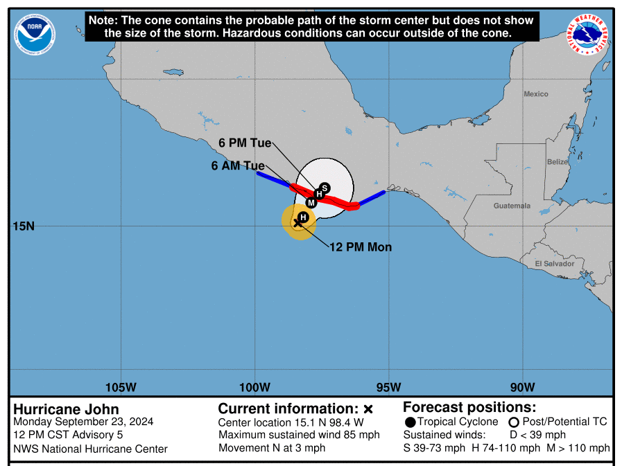 Rapidly strengthening Hurricane John threatens Mexico’s coastline