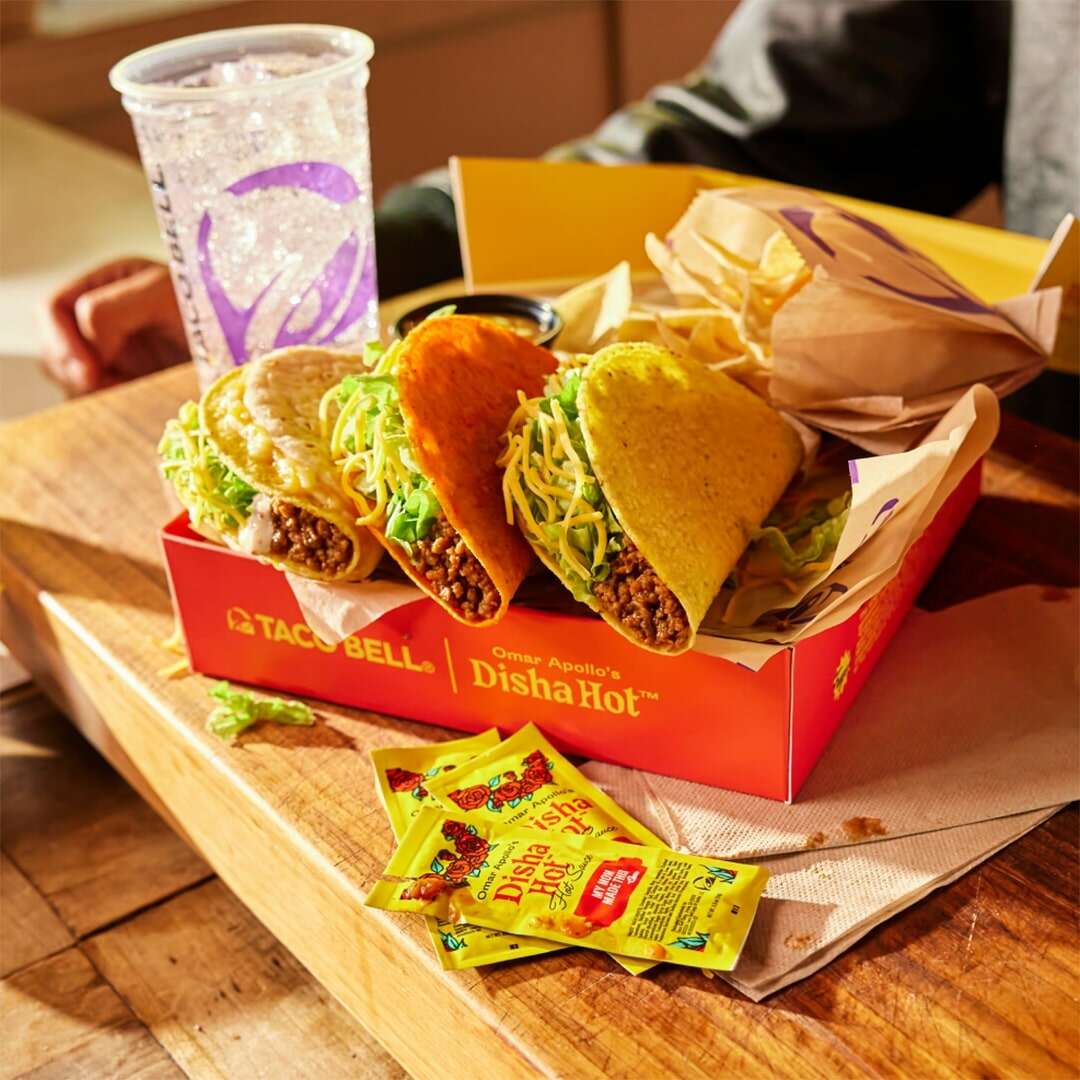 Omar Apollo and Taco Bell team up for Disha Hot sauce packets & vinyl