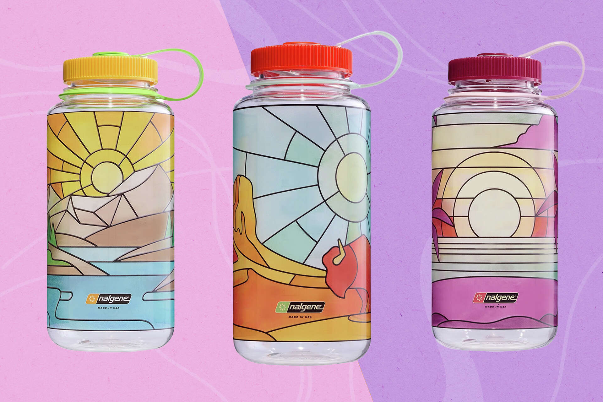 Nalgene just dropped a stunning stained glass-inspired water bottle