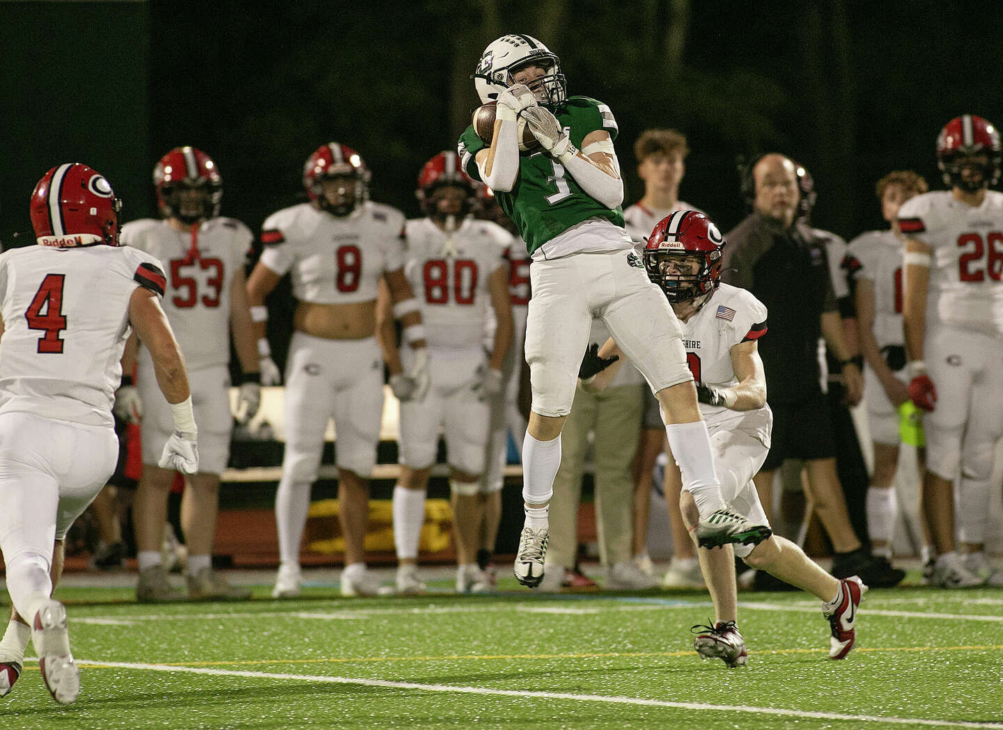 Cheshire High School football uses defensive effort to stop Guilford