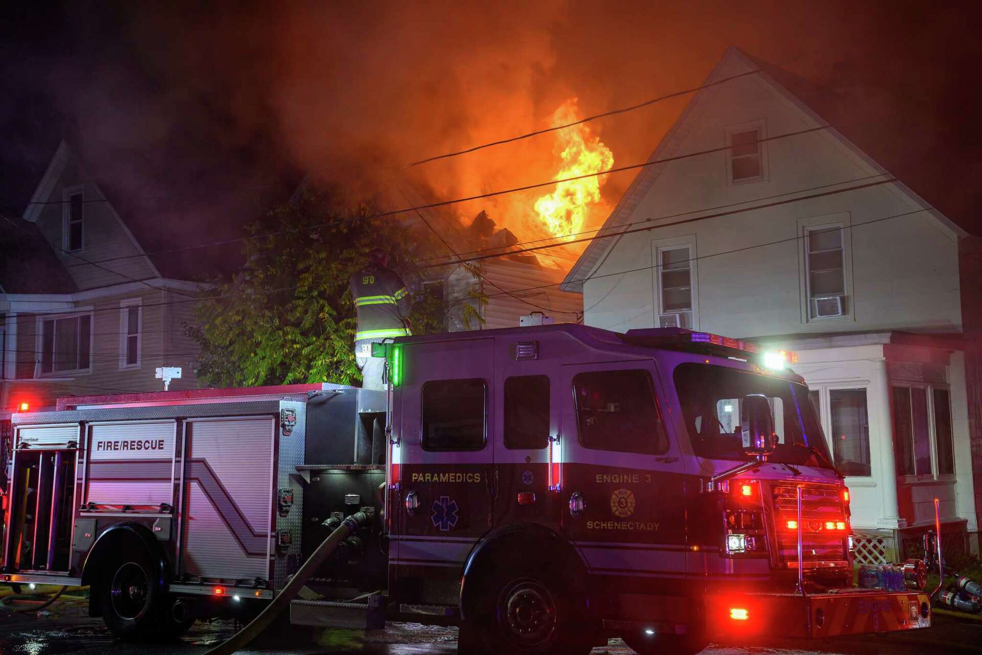 Four firefighters injured battling blaze in Schenectady