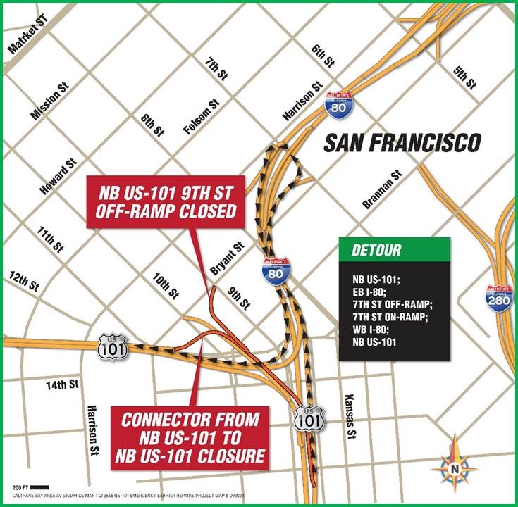 S.F. highway ramp closure to cause delays, traffic through weekend