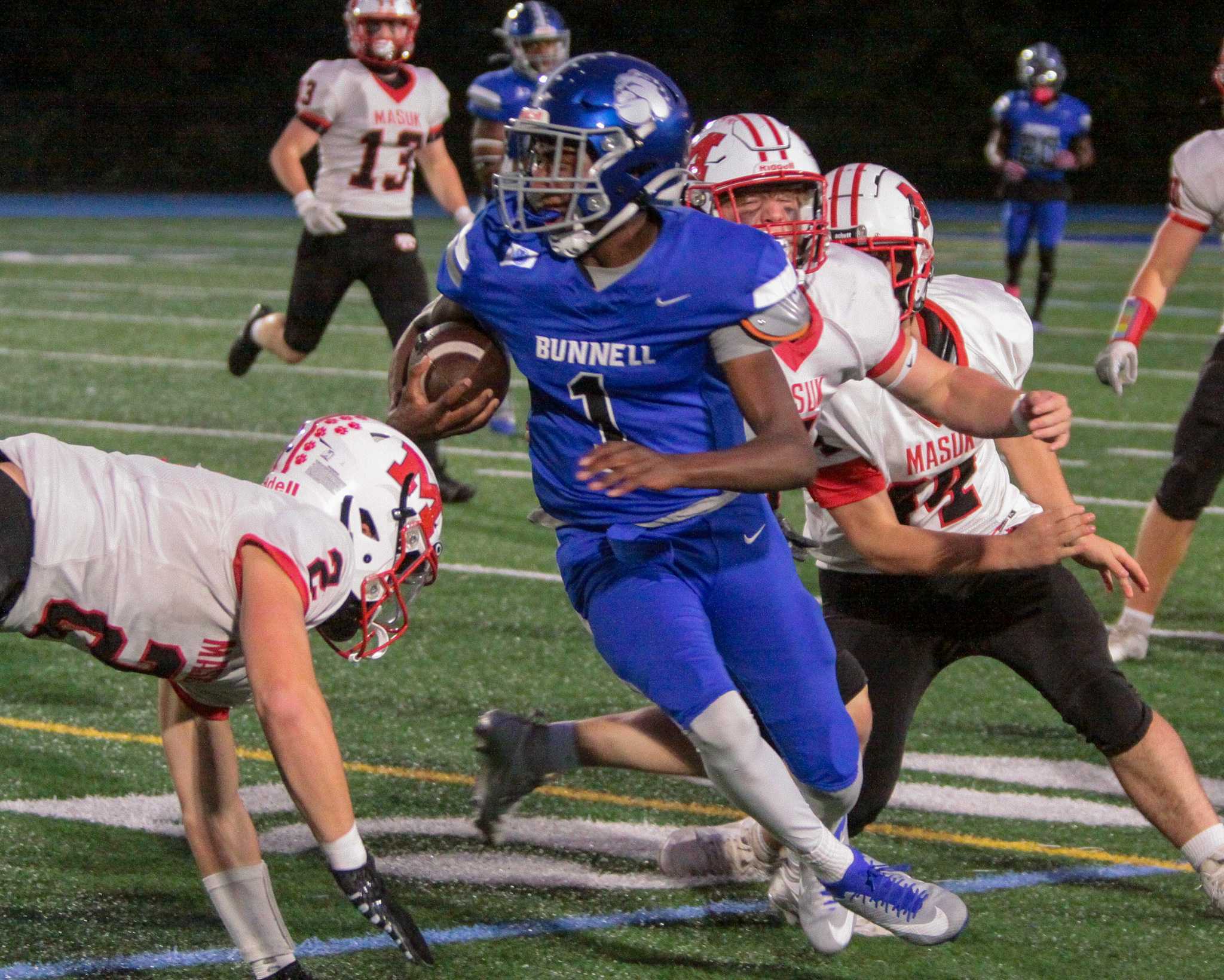 Bunnell football defeats Masuk for first time since 2018 in SWC game