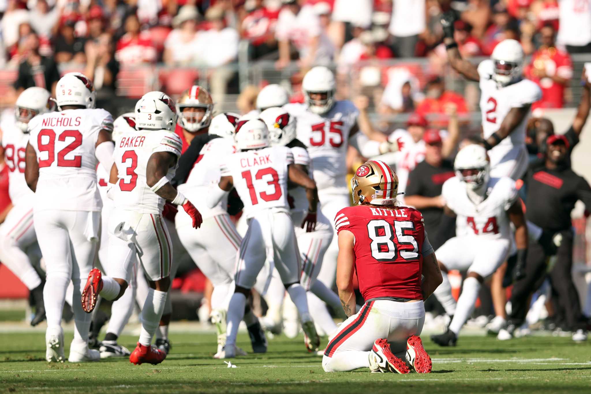 49ers wilt in the heat, blow 13-point lead to Cardinals and lose 24-23