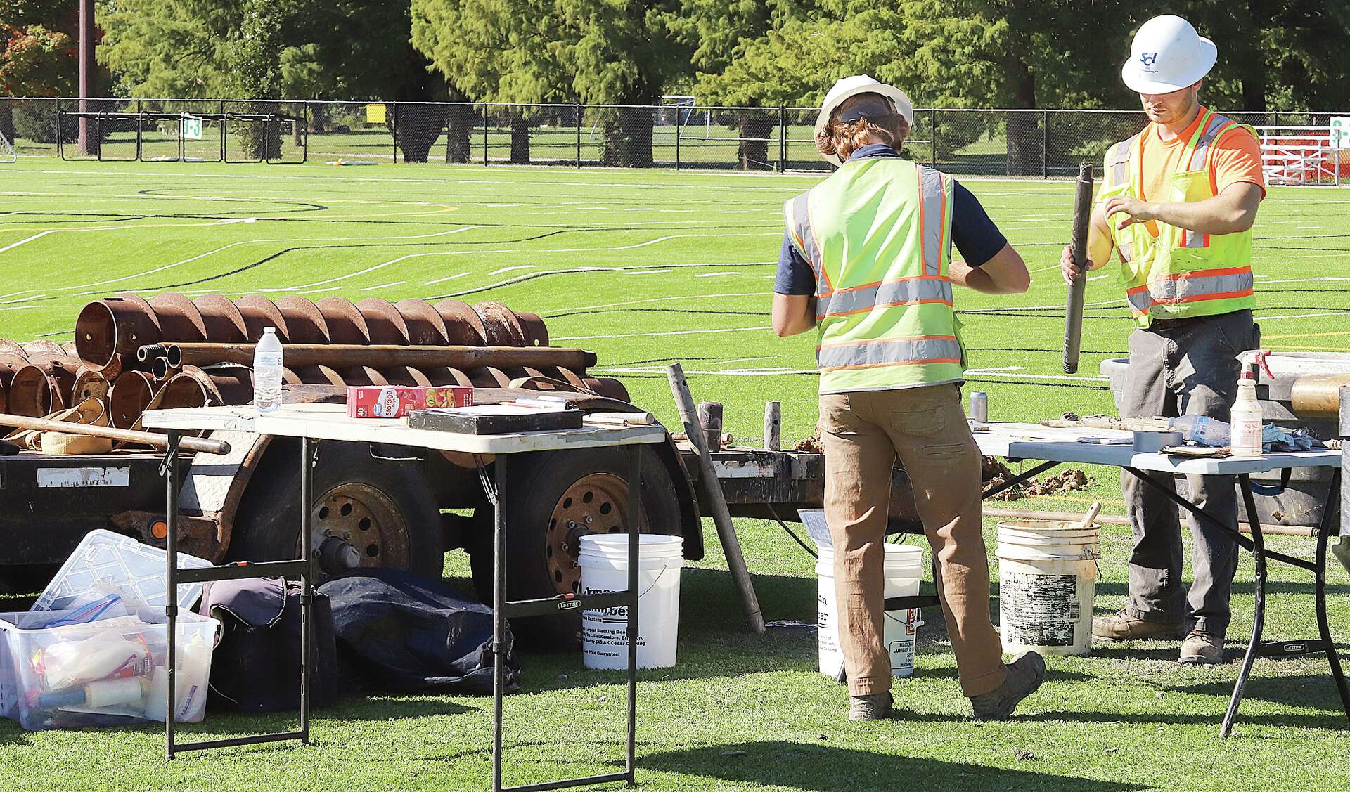 Drilling at Alton soccer field sinkhole aims to assess damage