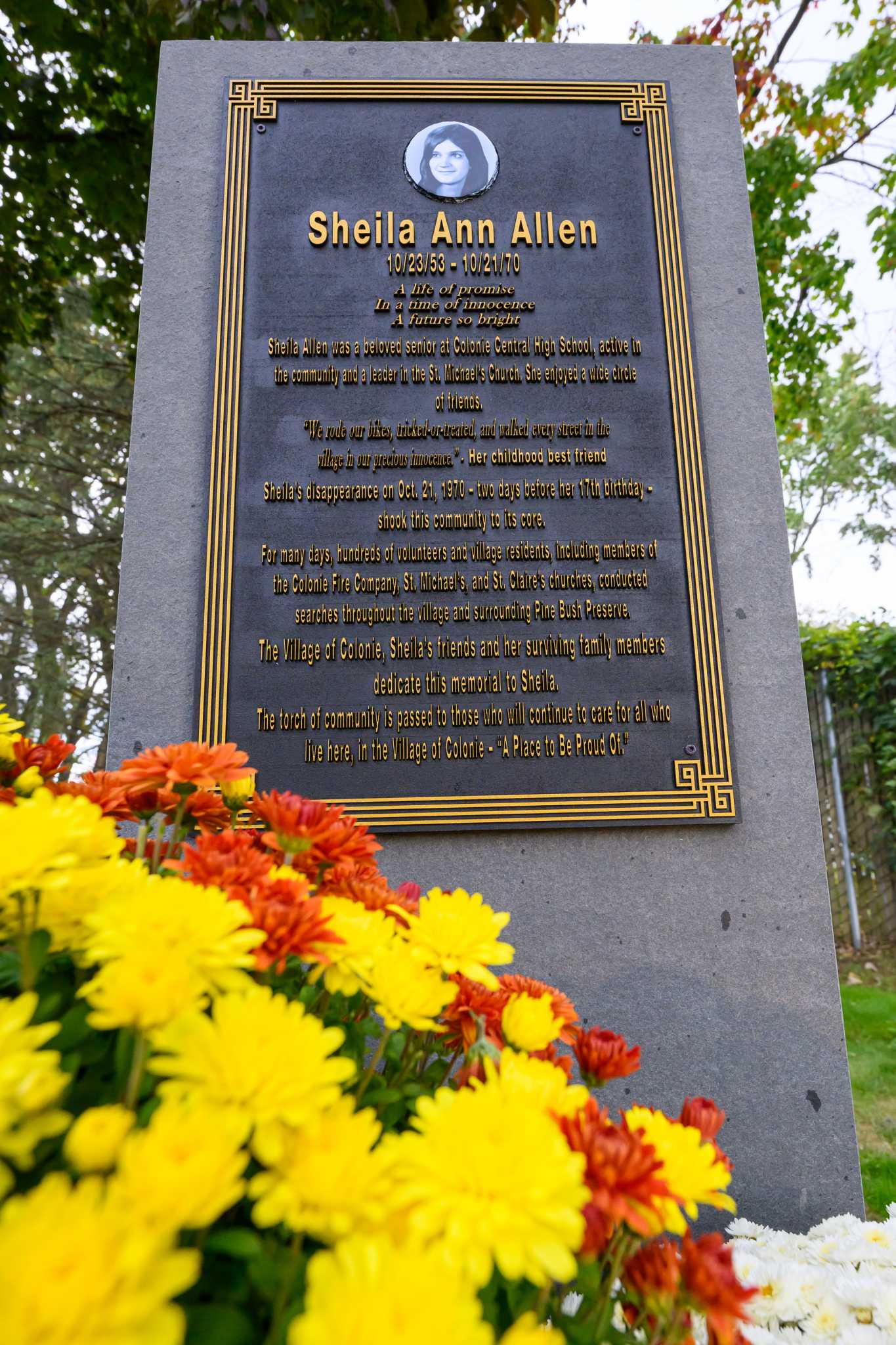 Memorial for Sheila Allen, 1970 abduction victim, unveiled in Colonie