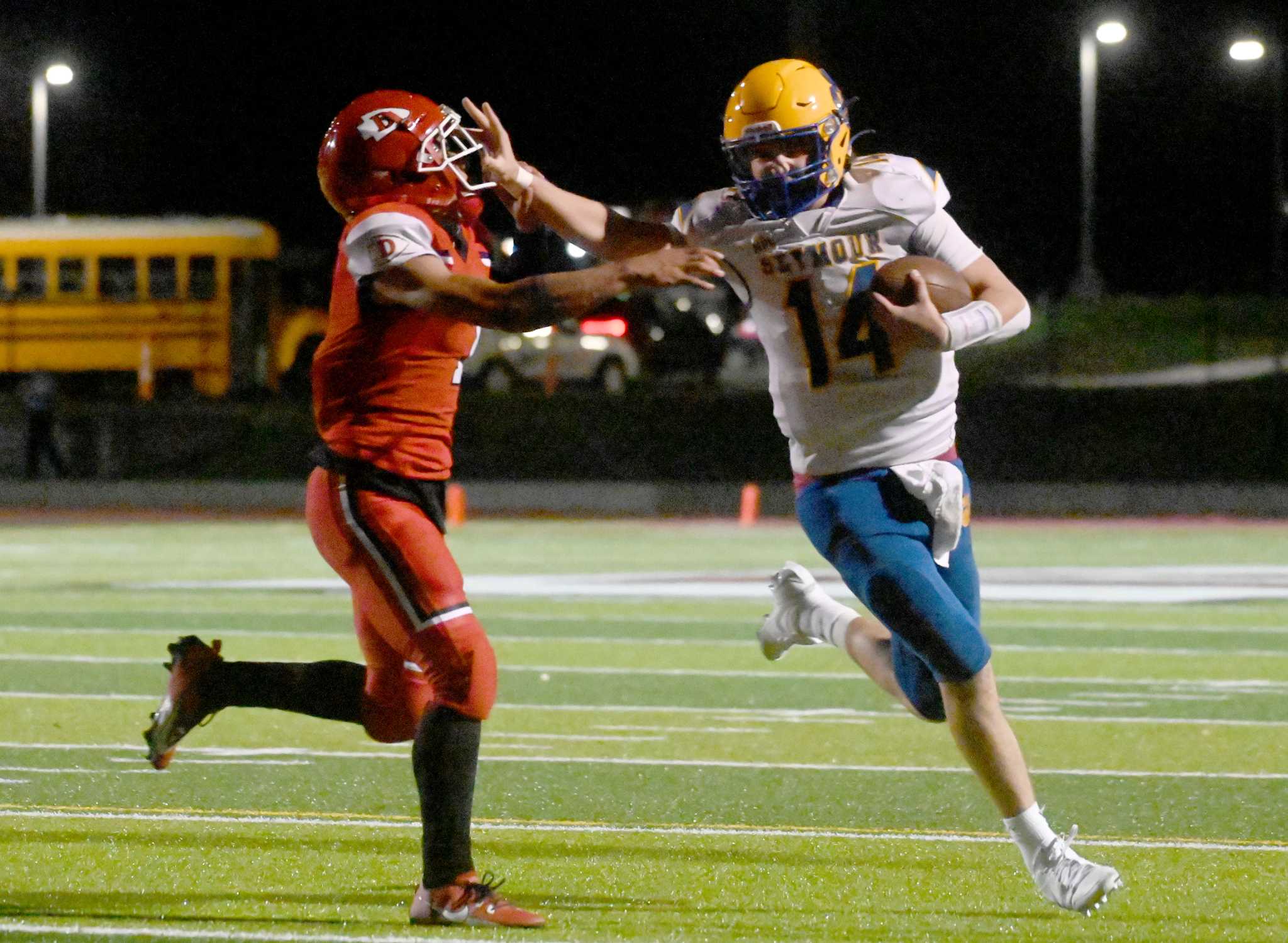 Seymour quarterback's second touchdown secures win over Derby