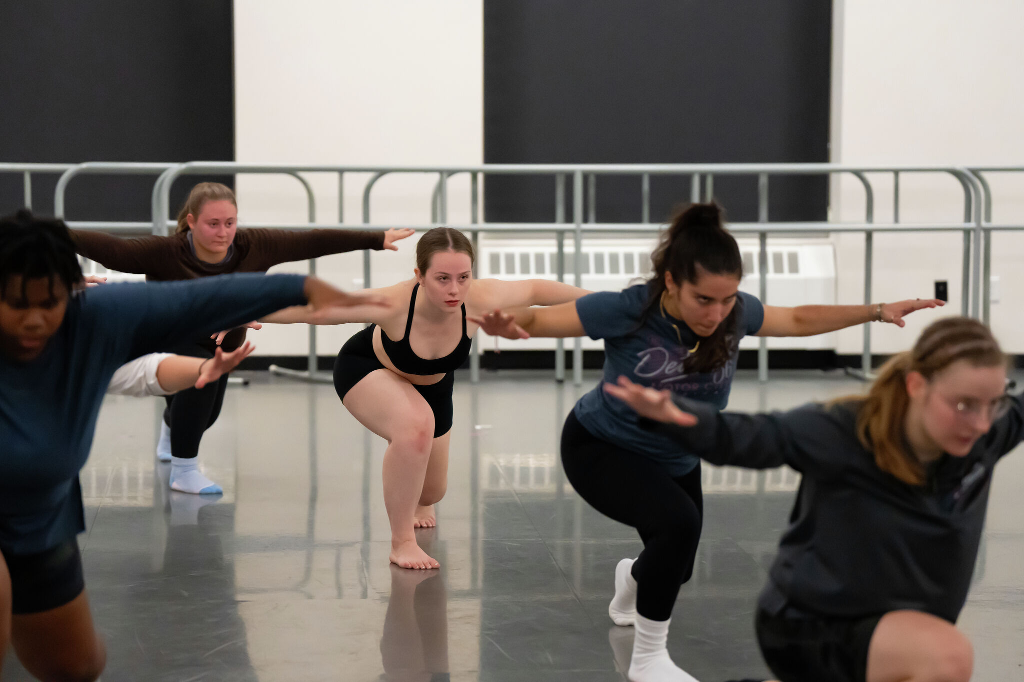 Union College students on Egg stage with Detroit dance company