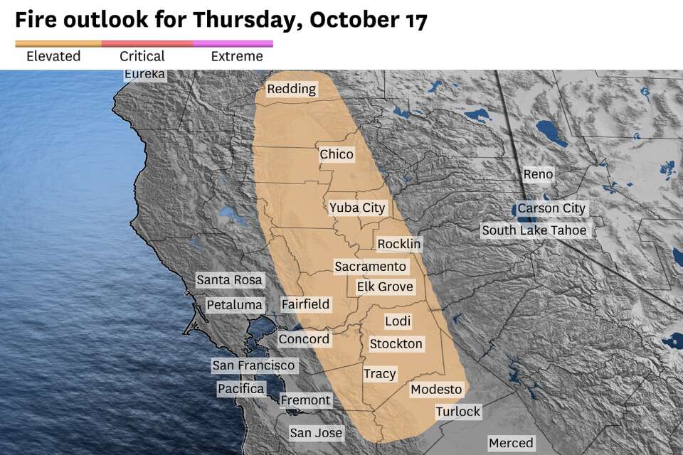 California fire weather danger increases. These areas are at risk