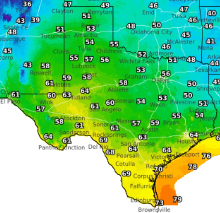 Laredo weather continues cool down with high temperatures below 90