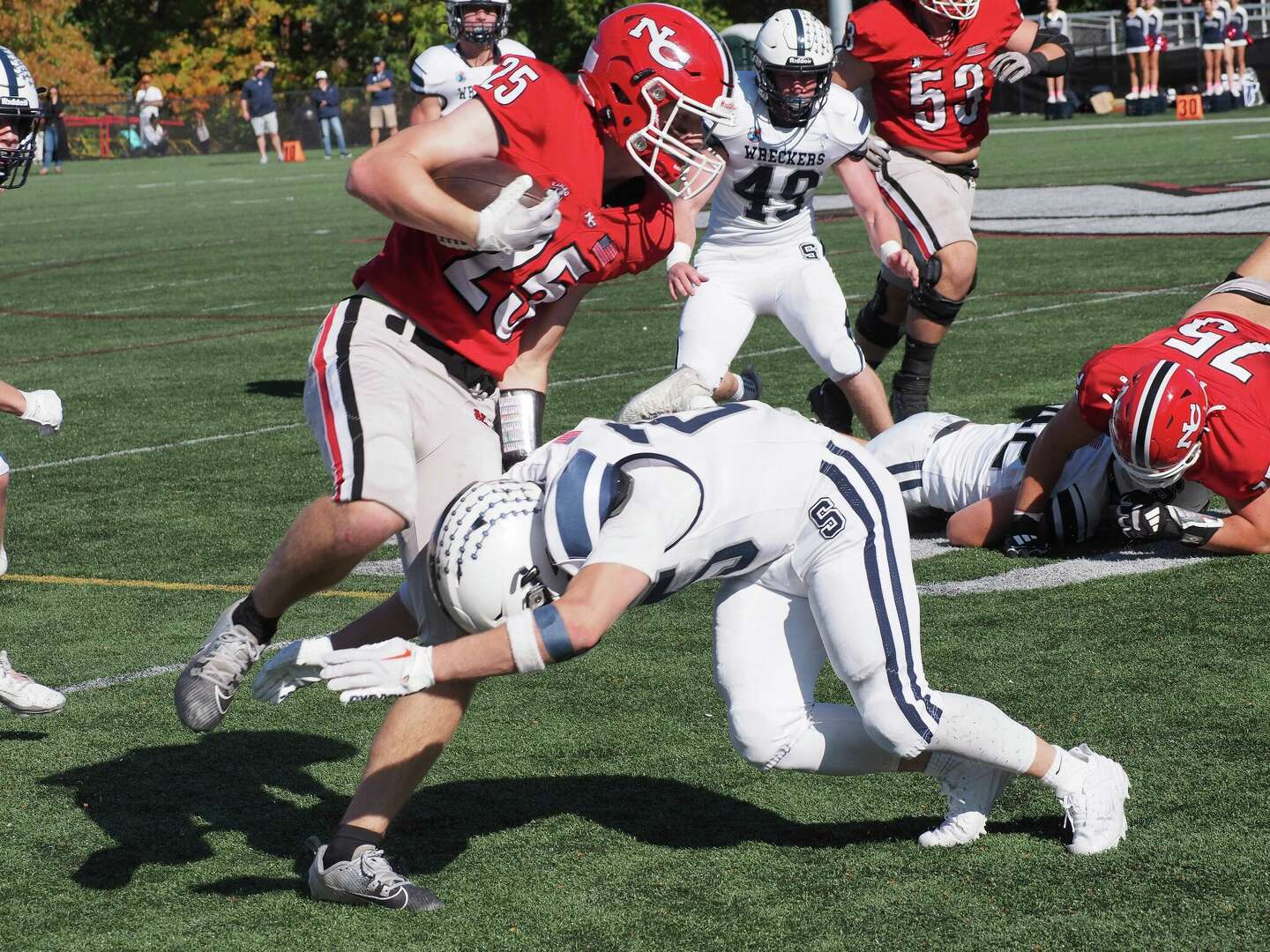 New Canaan football defeats Staples in battle of CIAC champions