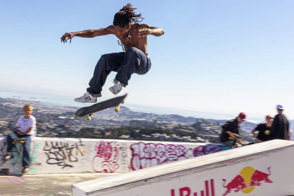Skateboarders from around the Bay Area ascend to iconic SF landmark